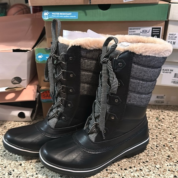 JBU | Shoes | Nib Jbu Black Herringbone Siberia Wayer Resistant Boots ...